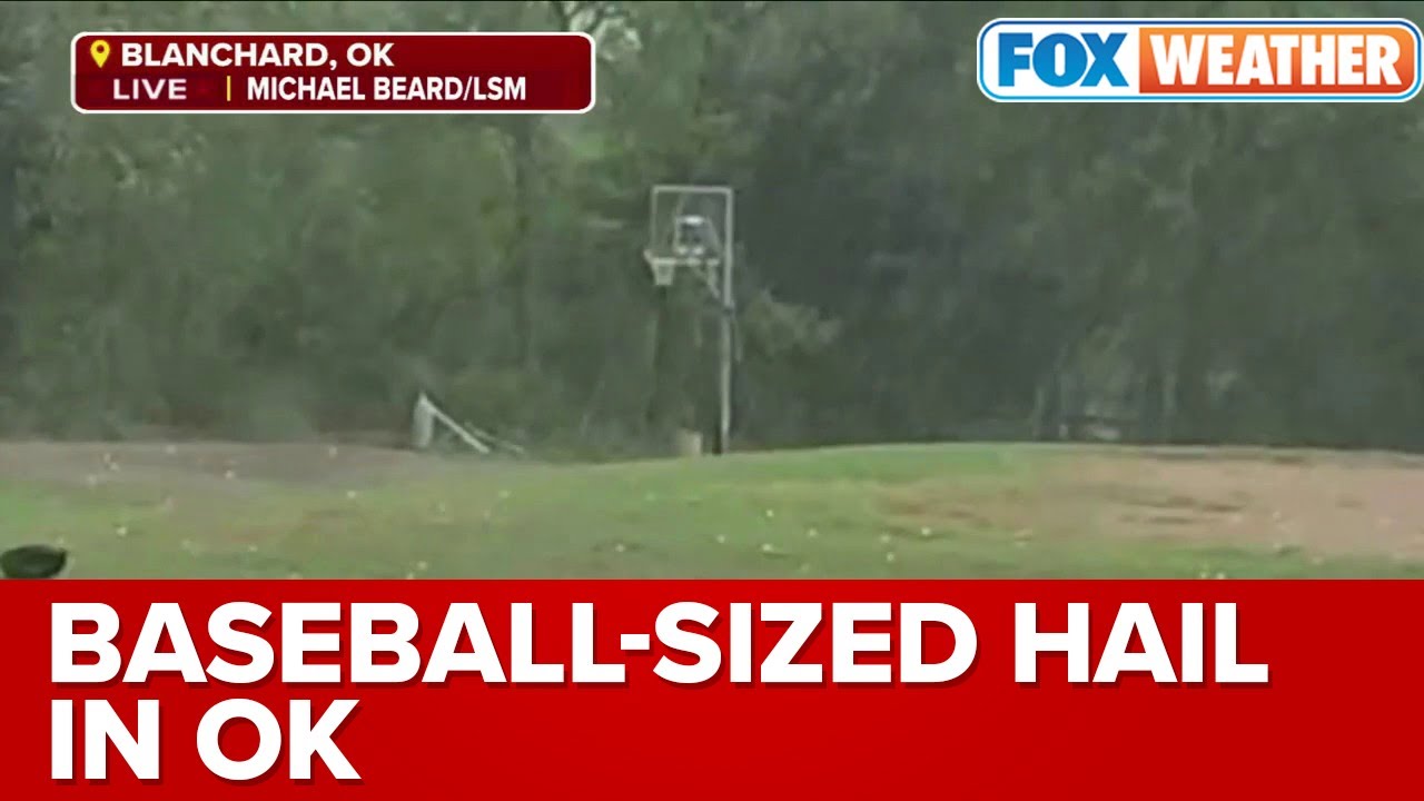 Storm Tracker: Baseball-Sized Hail Slamming Oklahoma - YouTube