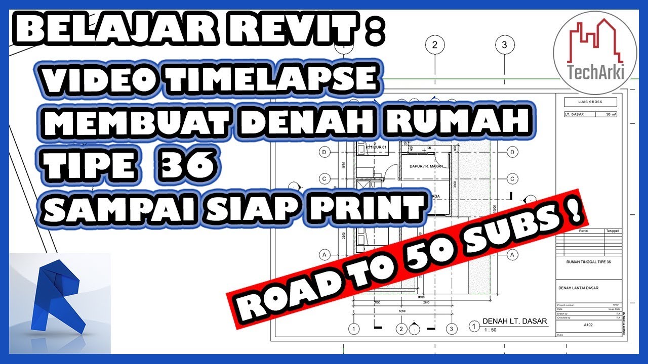 BELAJAR REVIT : VIDEO TIMELAPSE - MEMBUAT DENAH RUMAH TIPE 36 | Revit ...
