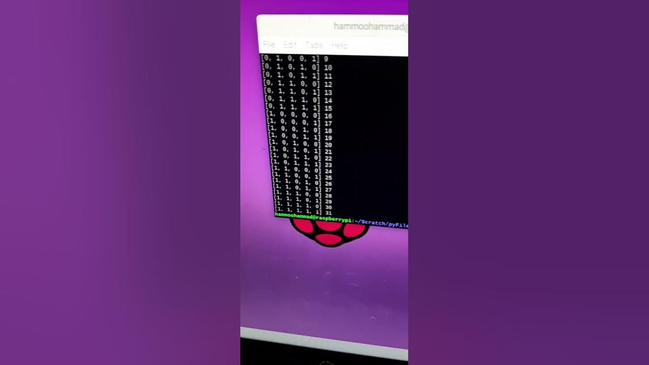 Homework create binary counter with raspberry pi 4 - YouTube