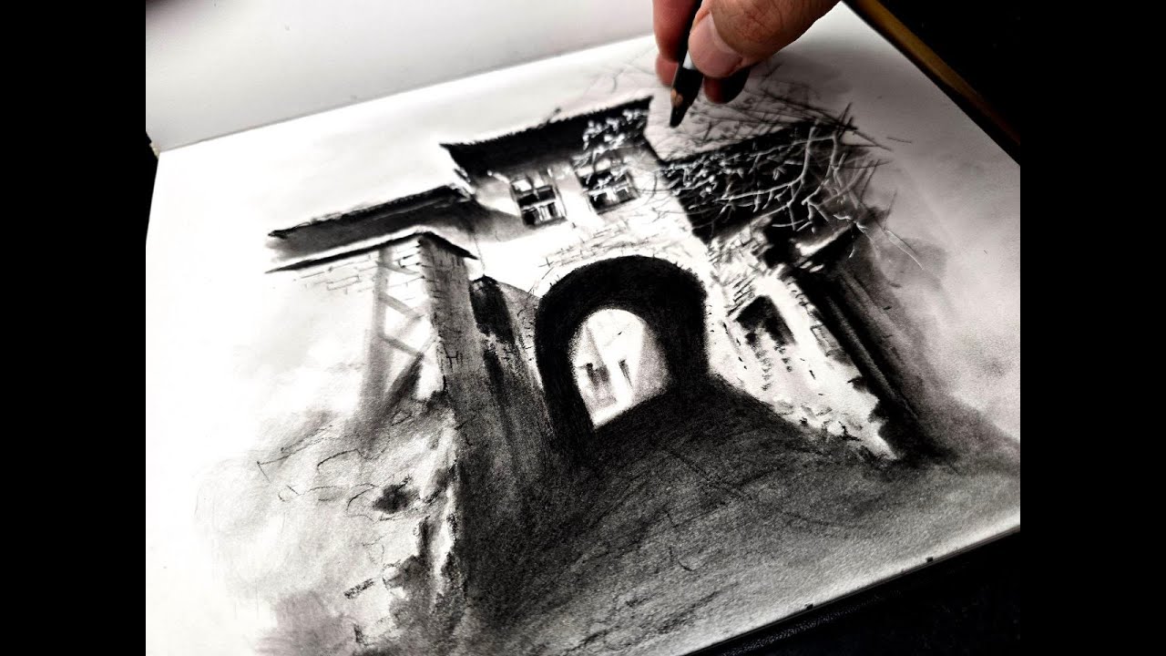 Dramatic Light and Shadows Charcoal & Conte Drawing - YouTube