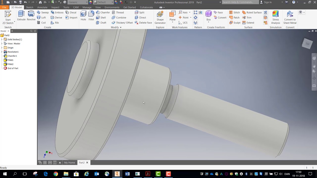 Inventor Test S2014 Part 1 Flange - YouTube