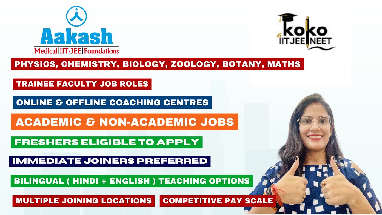 Aakash & Koko Foundation Hirings 2025 | Trainee Faculty Job Roles ...