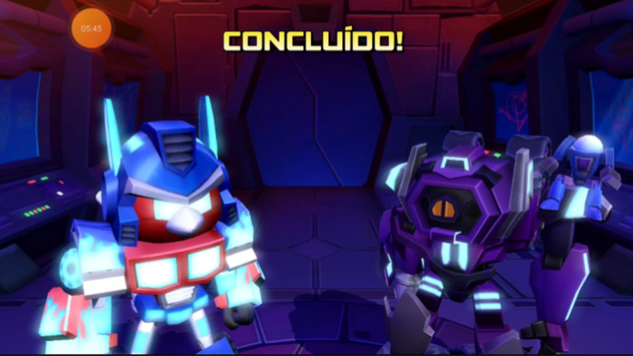 Transformers Angry birds spark race and playing volcanicus - YouTube