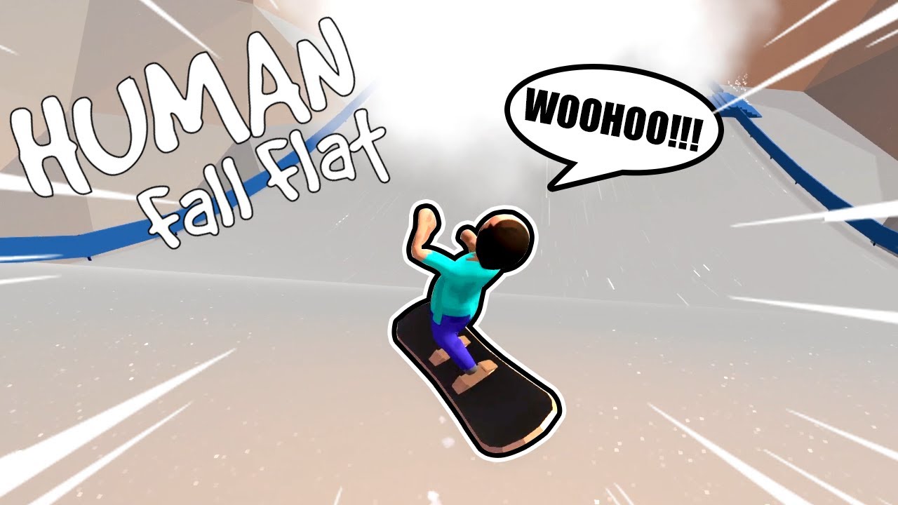 MINECRAFT STEVE DOING INSANE TRICKS WITH SNOWBOARD in HUMAN FALL FLAT ...