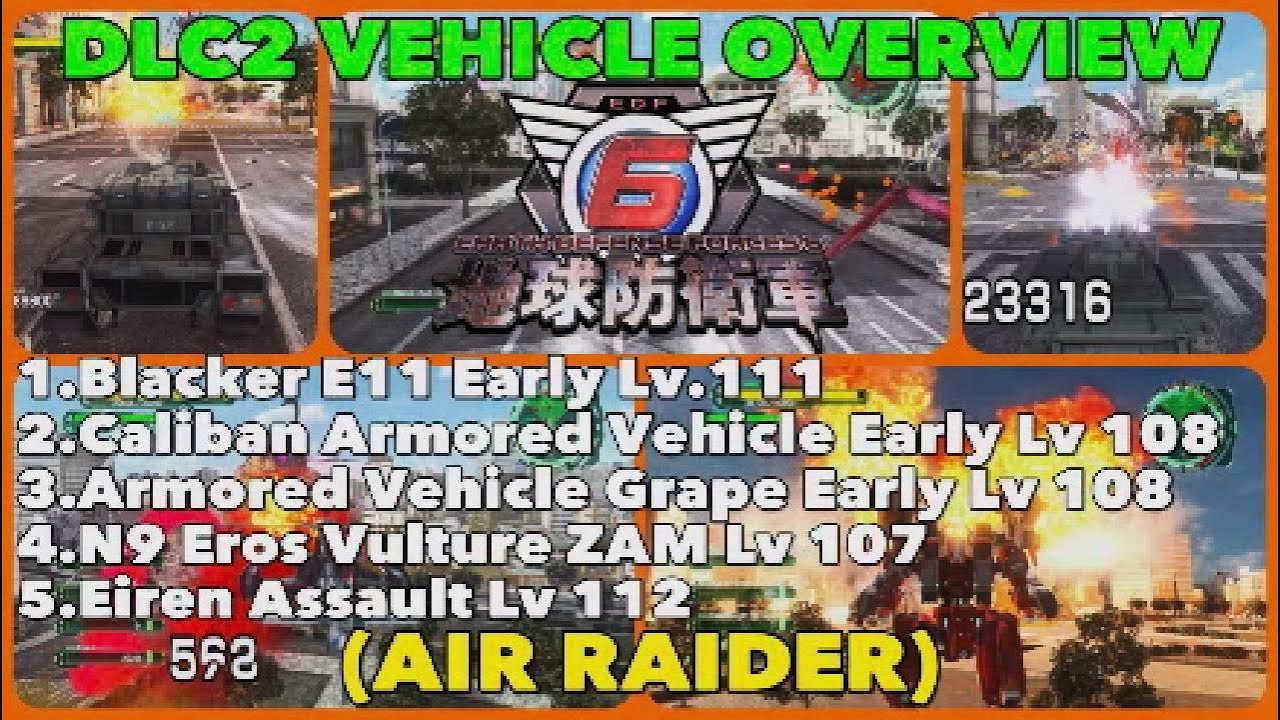 DLC 2 VEHICLE OVERVIEW "5 New Vehicles for Air Raider" Earth Defense ...