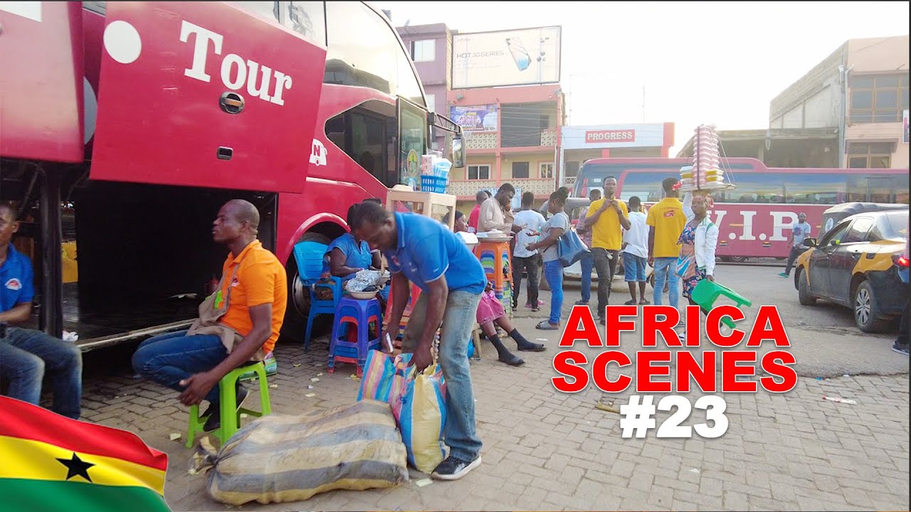 4k AFRICA WALKING TOUR INSIDE A LOCAL BUS TERMINAL IN GHANA | ASAFO VIP ...