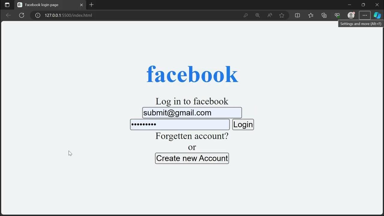 Creating a simple Facebook login page using HTML and CSS - YouTube
