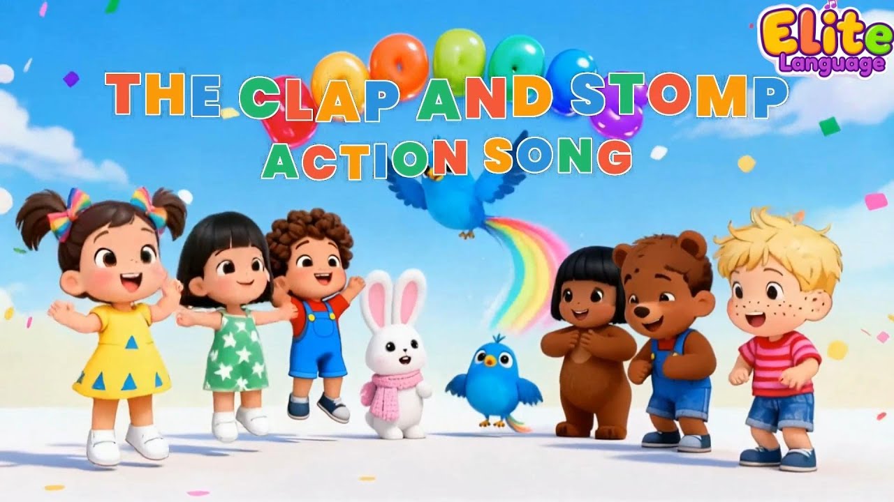 The Clap And Stomp Action Song | Funny Nursery Rhyme for Kids | English ...
