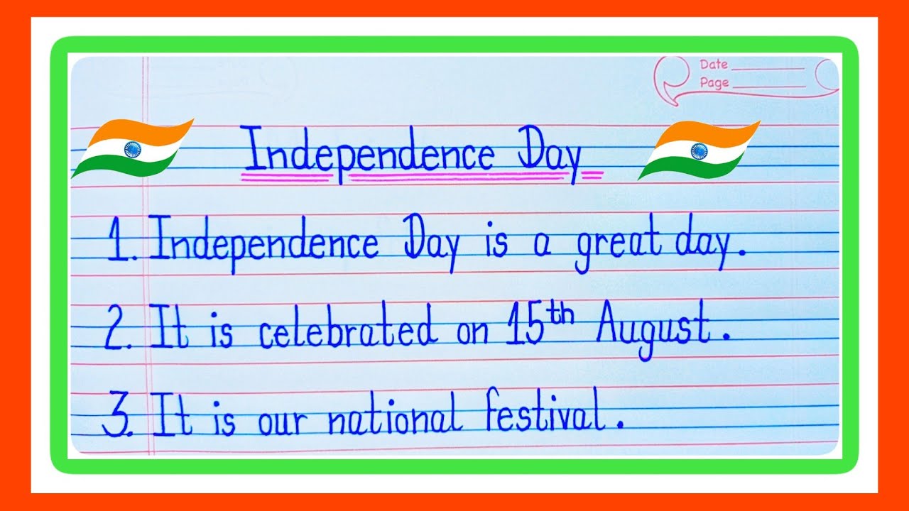 10 lines on Independence Day in english/Independence Day essay in ...