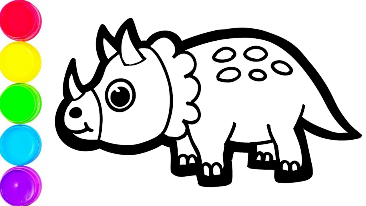 How to Draw a Triceratops Dinosaur - Easy Step-by-Step Tutorial for ...