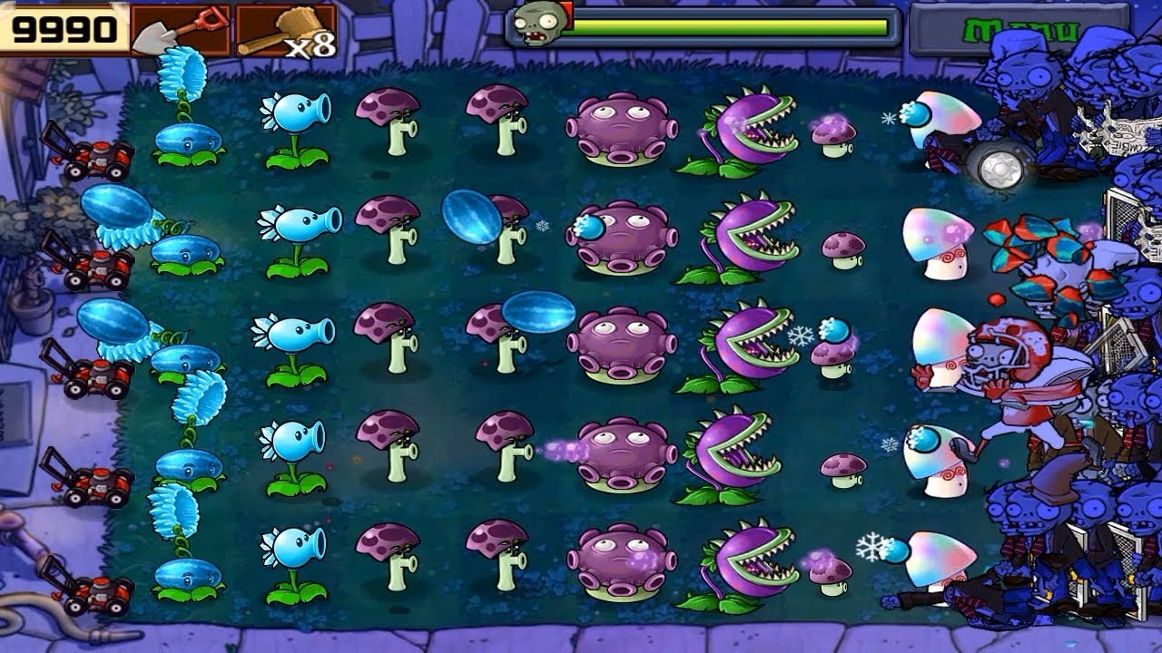 plants vs Zombies-Survival-Endless all violet plants in evening - YouTube