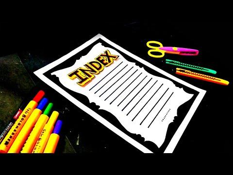 Index Page Decoration Idea for Project File | How to Make Index Page ...