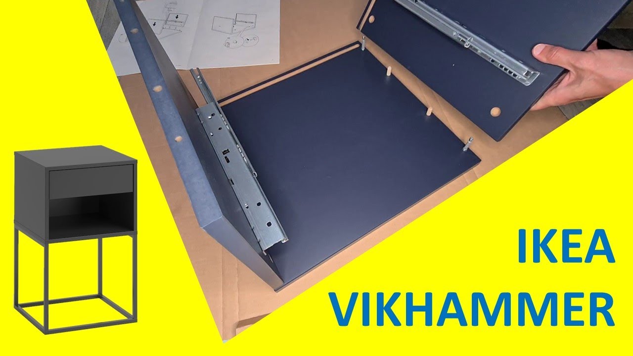 Ikea Vikhammer bedside table assembly - YouTube