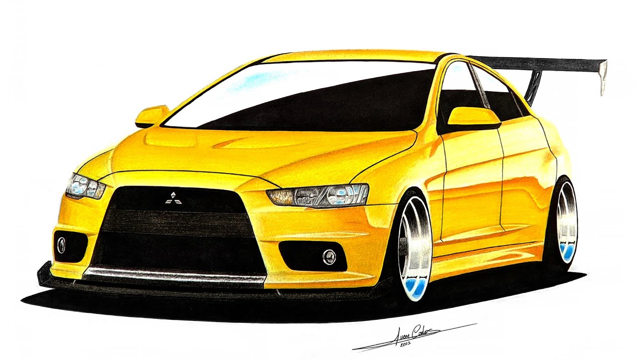 Lancer Evolution X - Speed Drawing by: Luan Carlos - YouTube