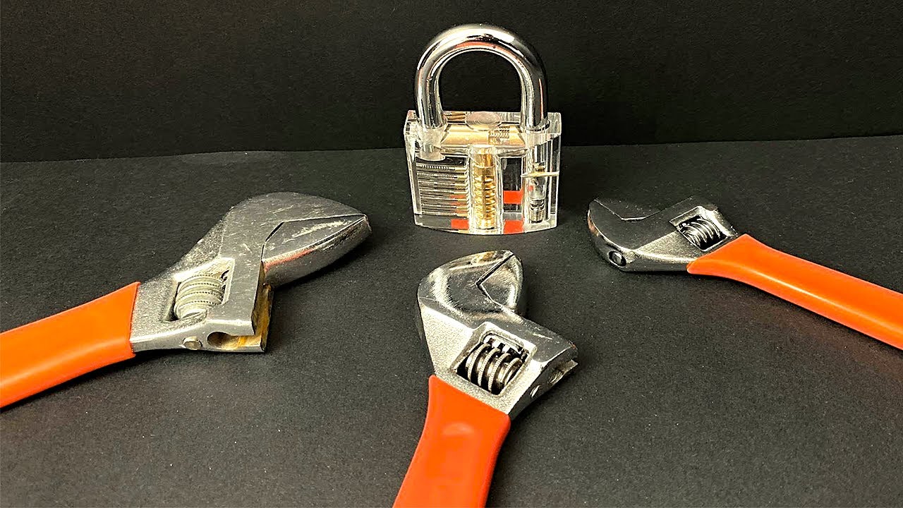 Open A Transparent LOCK Using Adjustable Wrench - YouTube