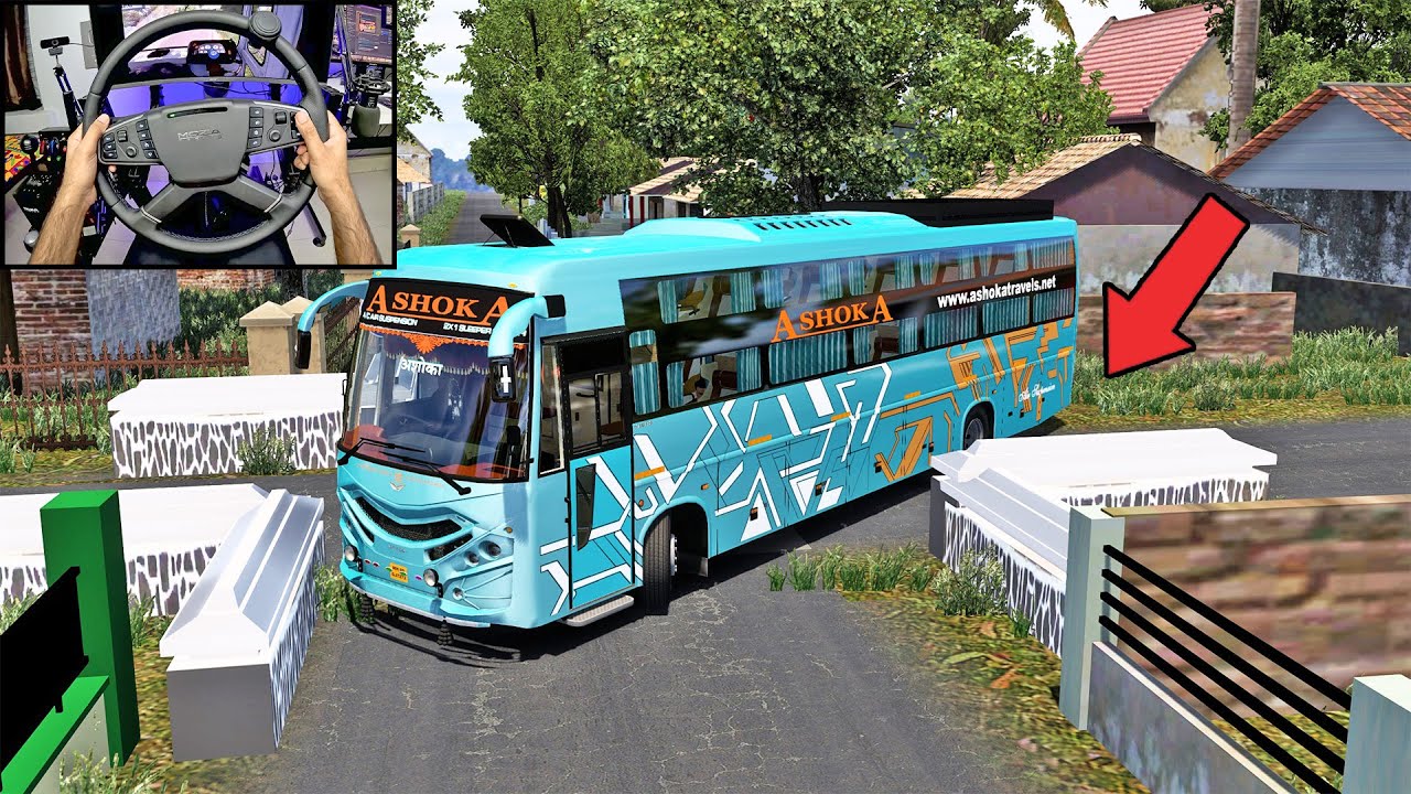 Veera ASHOKA BUS ON NARROW ROAD | MOZA TSW WHEEL - YouTube