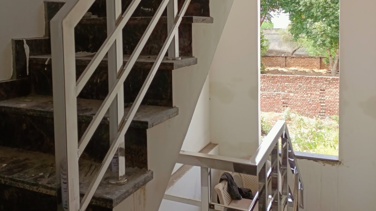 #stairs new digain #steel raling#no pillar#fancy raling 202raling # ...