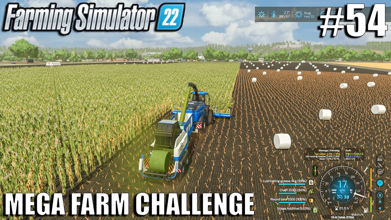 I Used the BEST SILAGE BALER in FS22 | MEGA FARM Ep.54 | Farming ...
