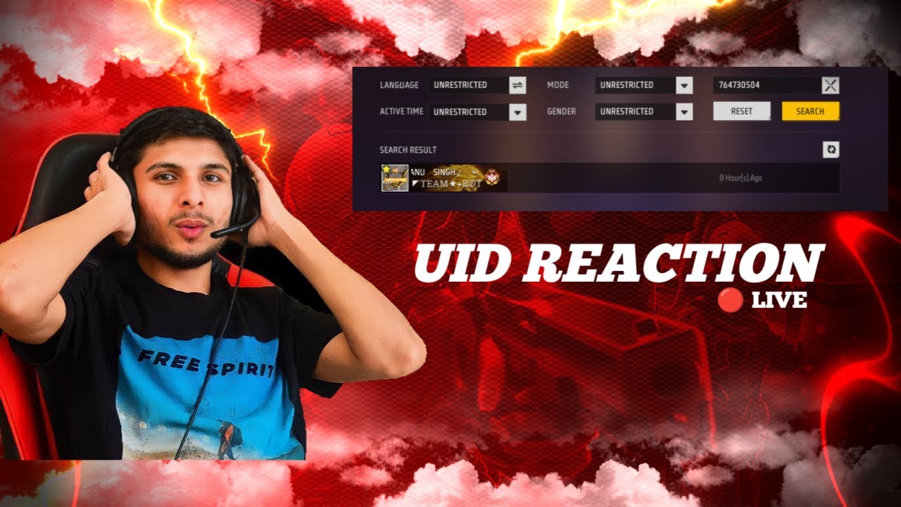 🔴LIVE STREAM! UID REACTION 🥵 AND SEND FRIEND REQUEST ☺️ 😻 #freefire # ...