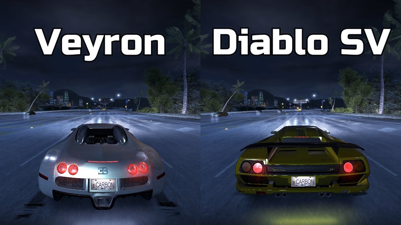 Bugatti Veyron vs Lamborghini Diablo SV - Need for Speed Carbon (Drag ...