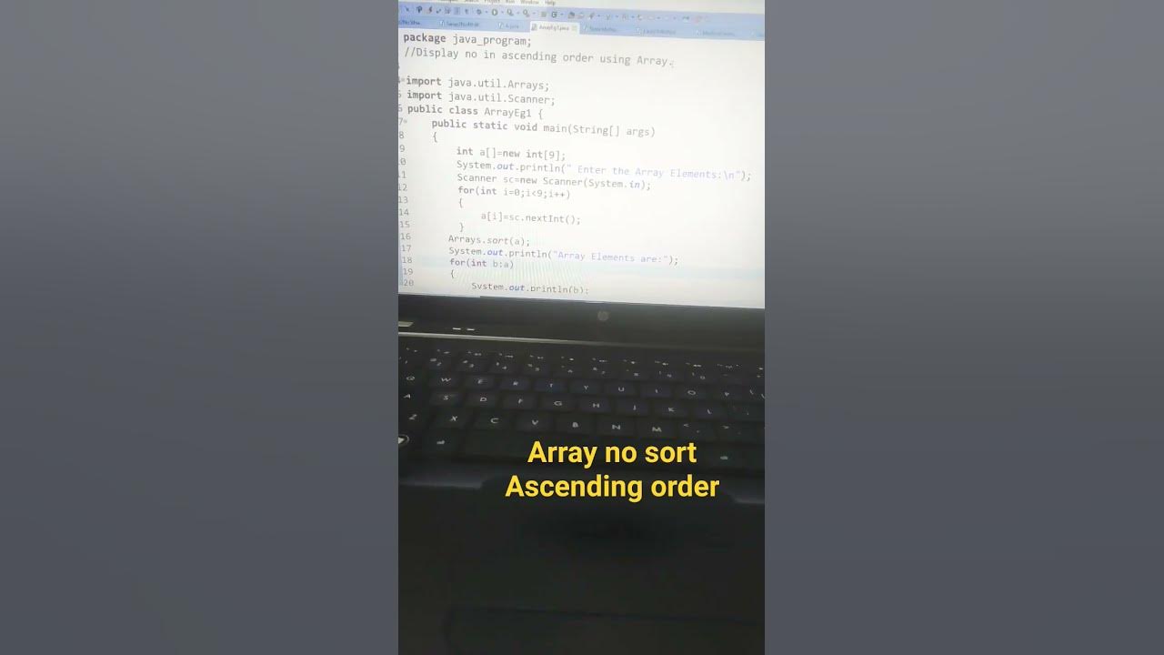 Array No Sorting By Ascending Order Array Sort Program Javainterview Asked Java Shorts