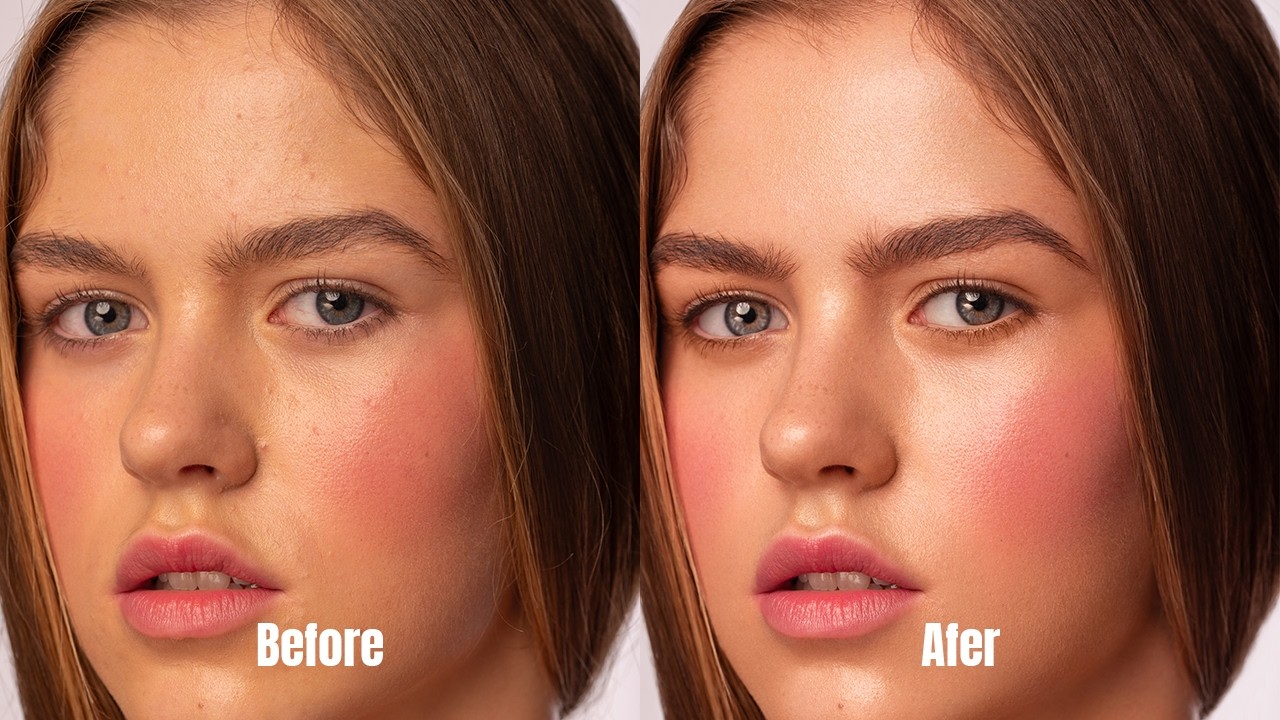 High End Skin Retouch Timelapse | Photoshop Skin Smoothing and Blemish ...