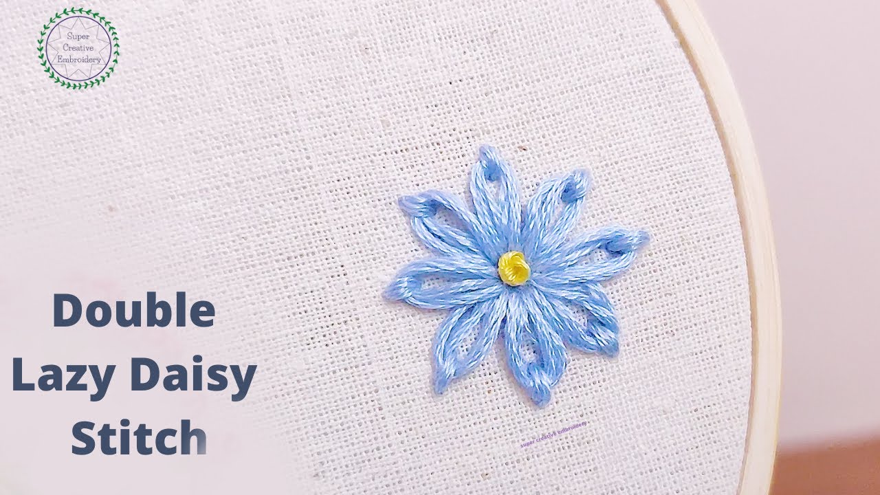 Double Lazy Daisy Stitch🌸🌸🪡Super Creative Hand Embroidery Flower Stitch ...