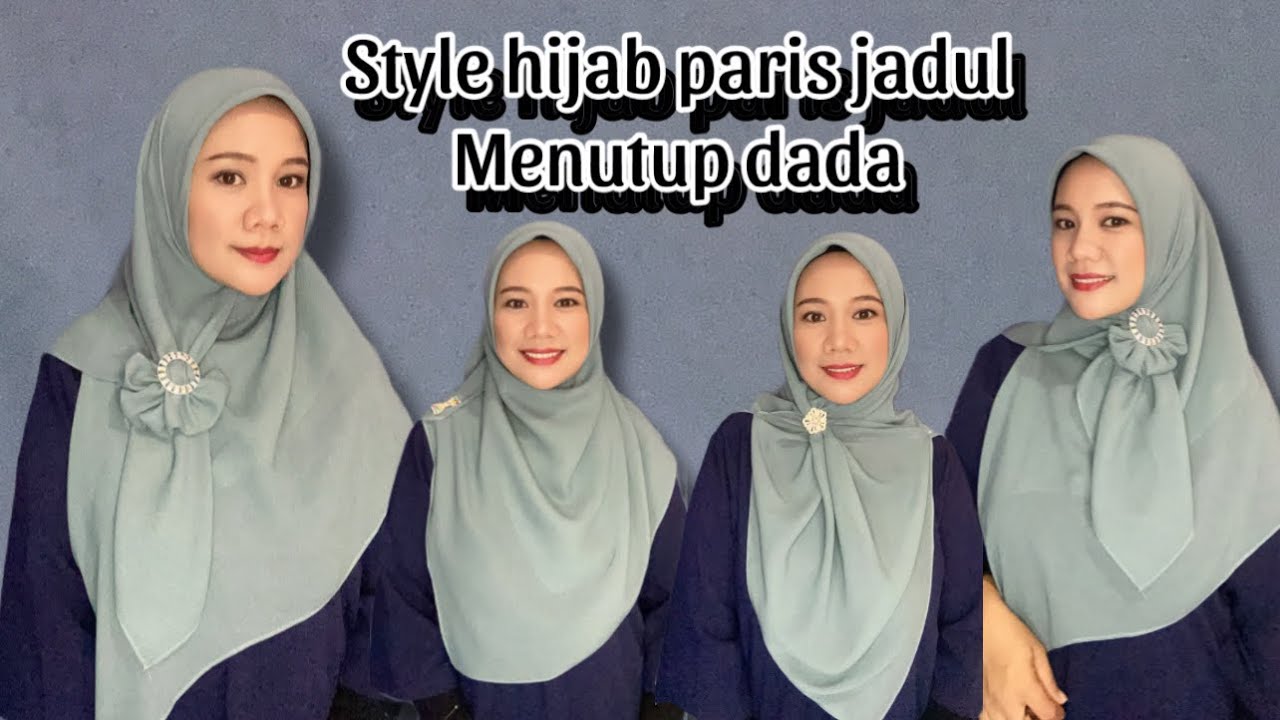 Tutorial hijab segi empat paris jadul,cantik menutup dada,#subscribe # ...
