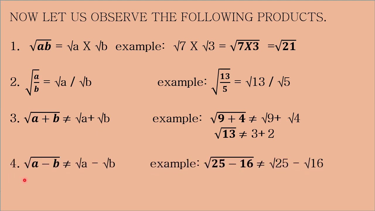 Rationalizing factors and properties of roots - YouTube