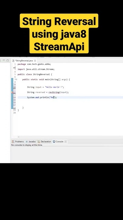 How To Reverse A String Using Java8 Stream Api Strings Java8 Interviewquestions Youtube 
