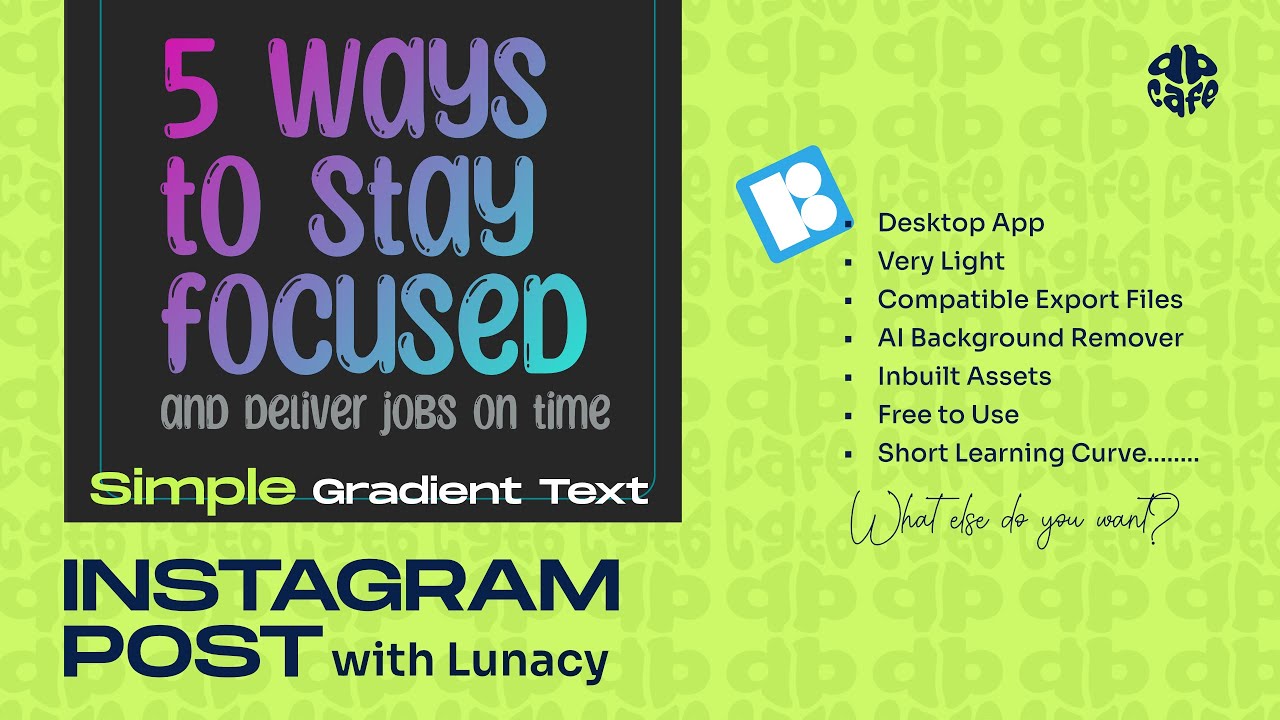 Design a Simple Instagram Post using gradient text with Lunacy by ...