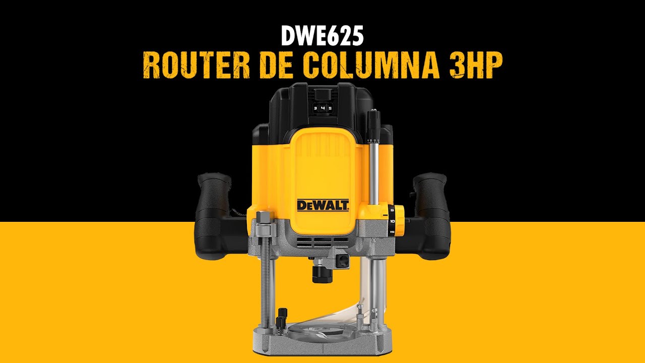 Router Rebajadora de Columna DEWALT 3HP Electrónico DWE625 - YouTube
