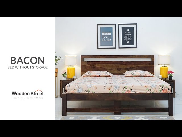 Buy Bacon Bed without Storage (King Size, Walnut Finish) @41% OFF ...