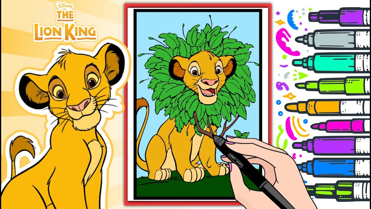 Color With The King! Disney Lion King | Coloring Pages - YouTube