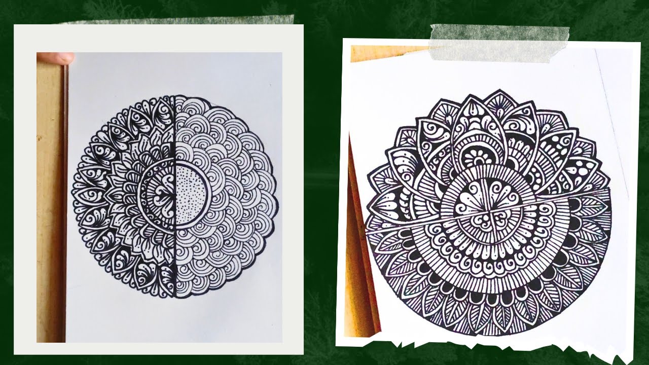 easy mandala art design | Lotus flower zentangle art |Floral Zentangle ...
