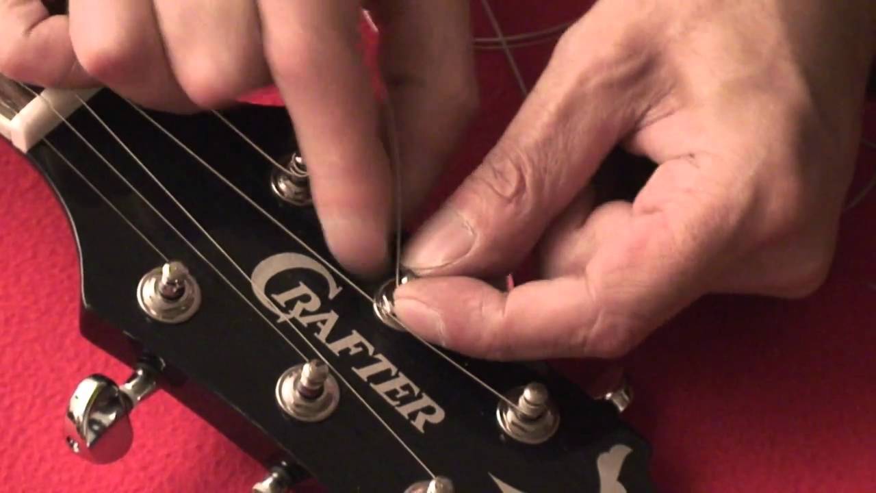 Crafter acoustic guitar string change - YouTube