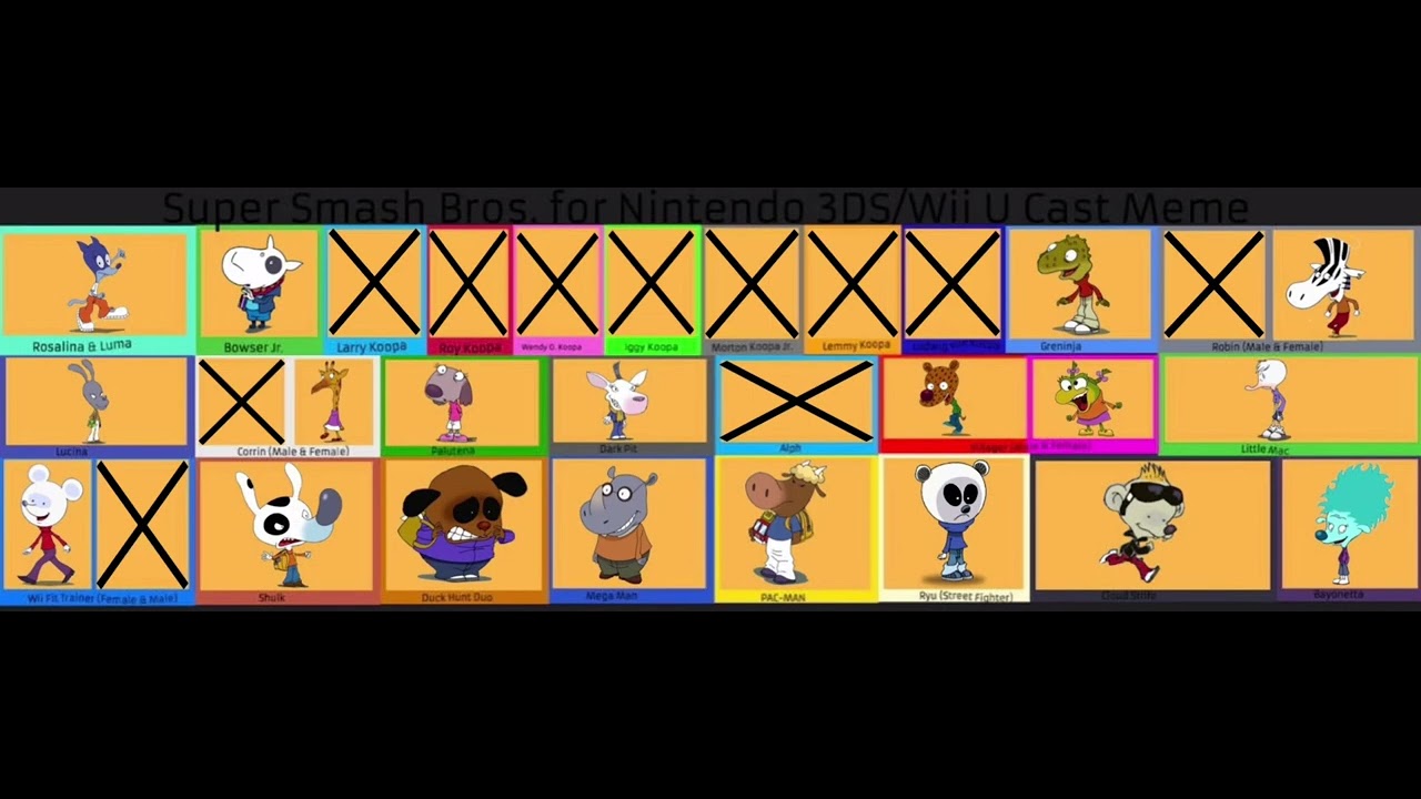 The Minimighty Kids Super Smash Bros Wii U/3DS Cast Meme (TMMK SSB Cast ...