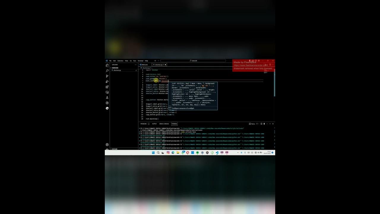Create A Url Shortener With Pythontkinter Youtube