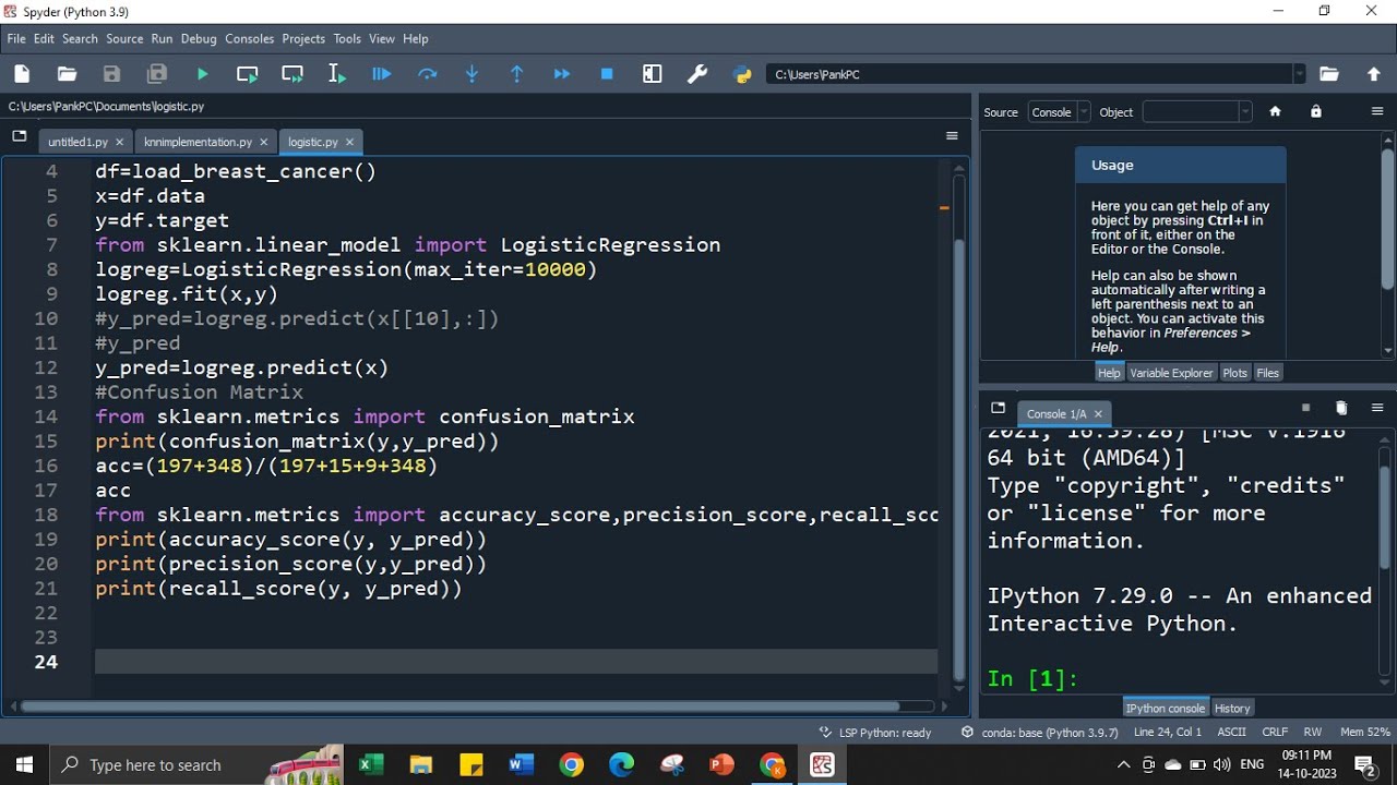 Logistic Regression Implementation in Machine Learning | Machine Learning Tutorials in Hindi 40 ...