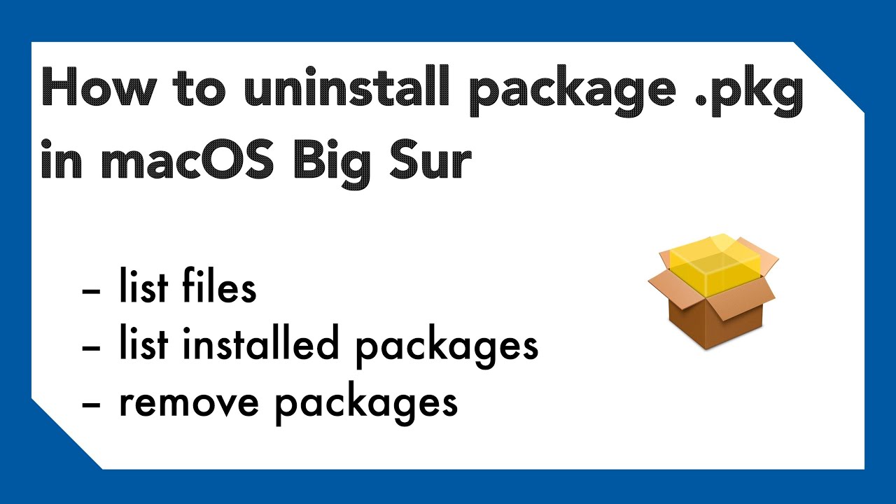 How to uninstall Apple package .pkg from macOS - YouTube