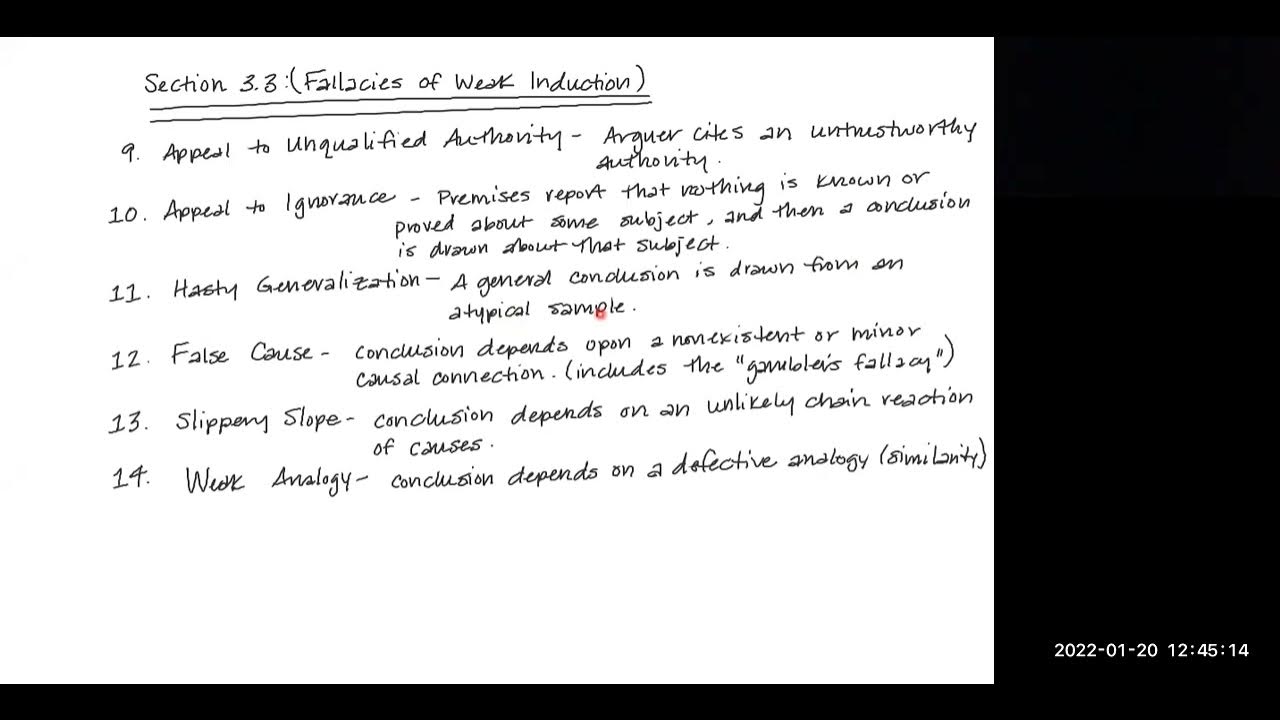 Section 3.3 Fallacies of Weak Induction - YouTube