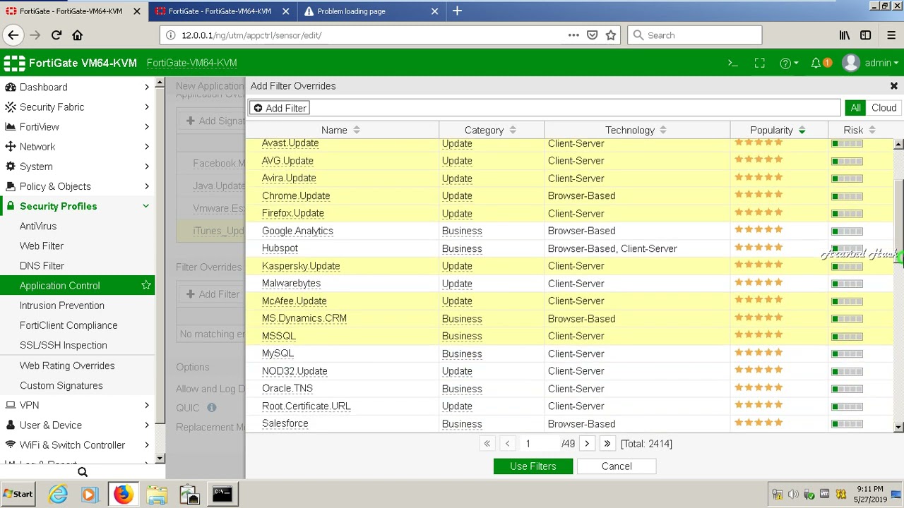 how to configure application control on fortigate firewall - YouTube