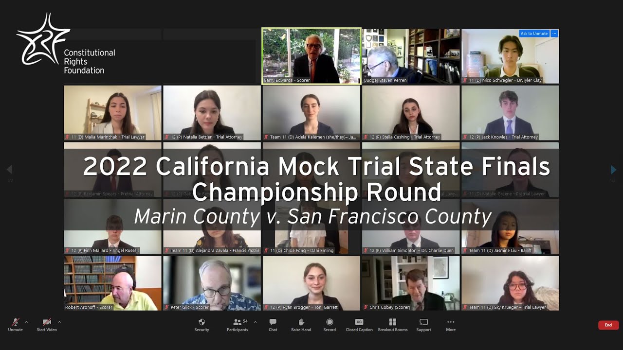 2022 California Mock Trial Championship - YouTube
