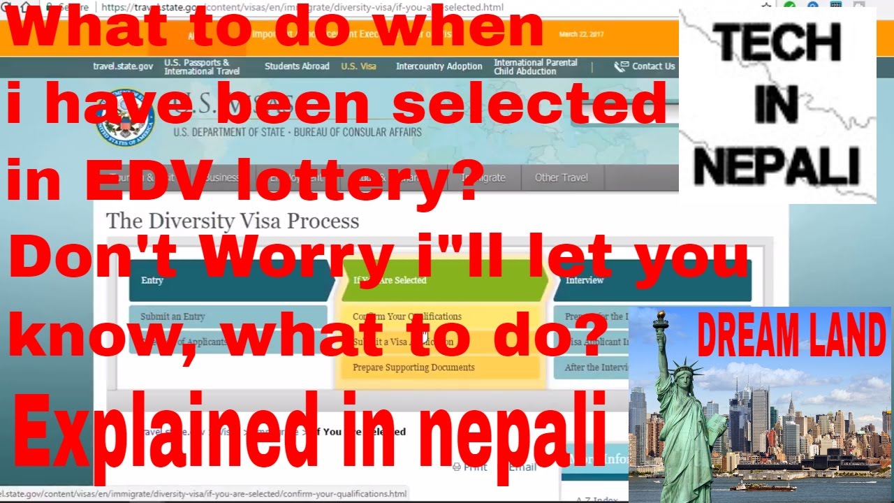 When you'v been selected in EDV Lottery then what's next step||2018 edv ...
