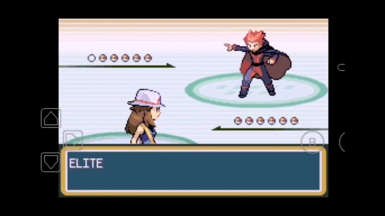 Pokémon FireRed Final battle league GBA HD. vs Rival - YouTube