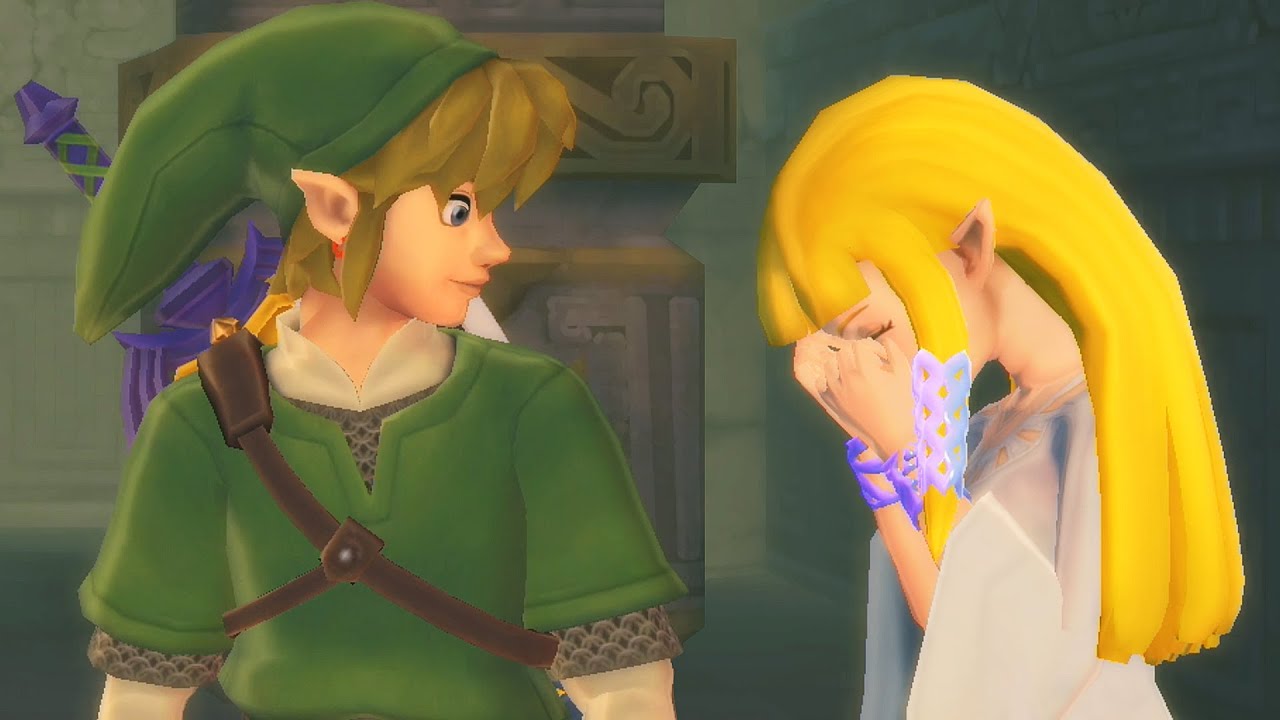 Link And Zelda Kiss Skyward Sword