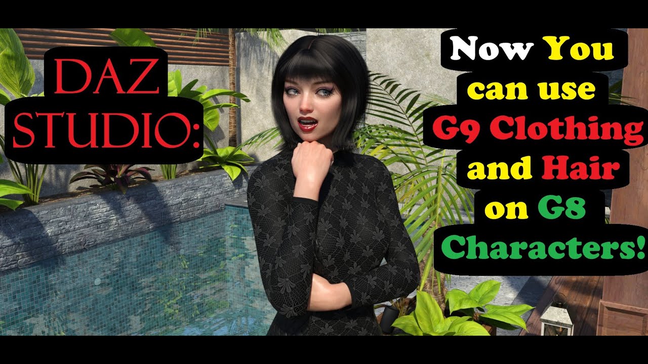 Daz Studio: G9 Clothing and Hair on G8 Characters! - YouTube
