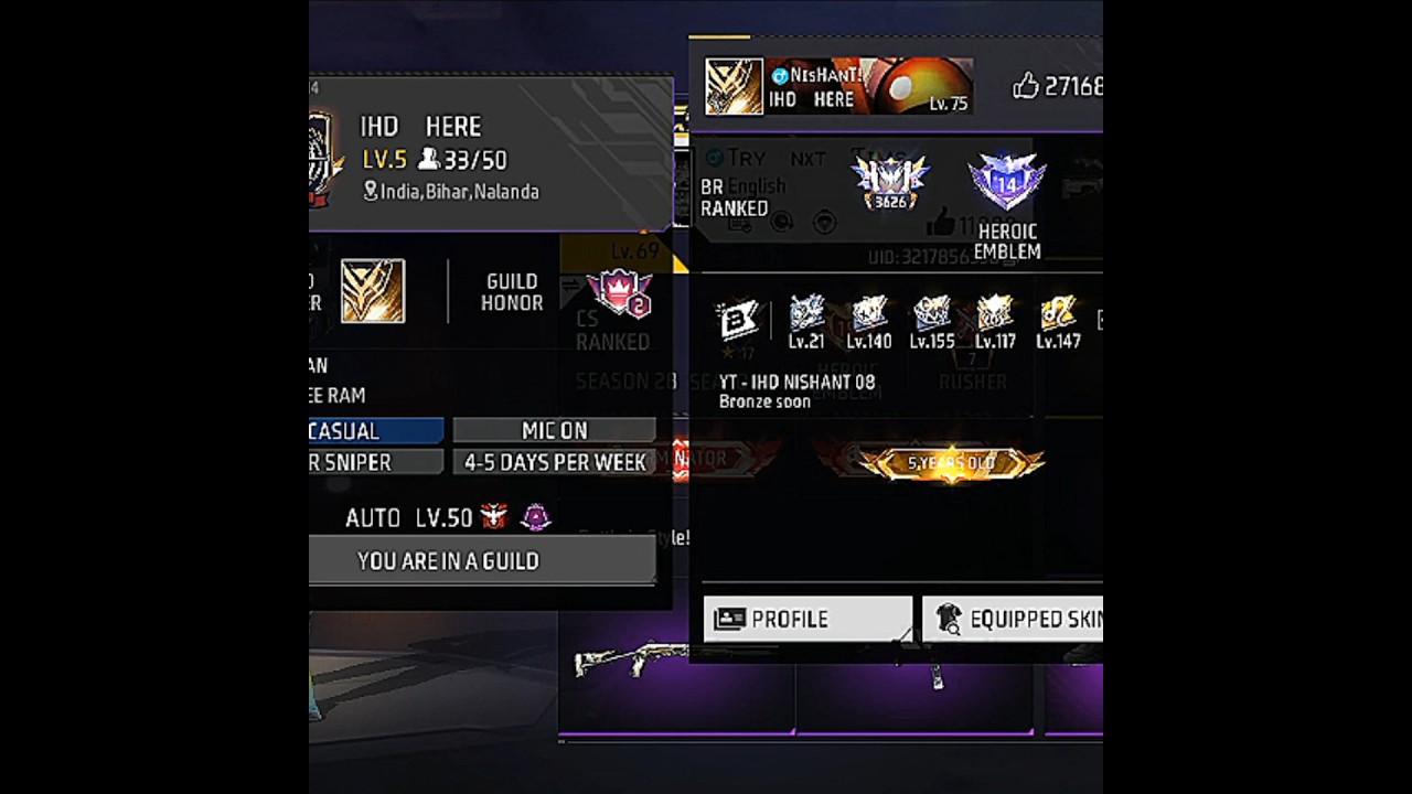 GRANDMASTER PLAYER IN MY GAME PLAY 😱 #freefire #shorts #shortfeed # ...