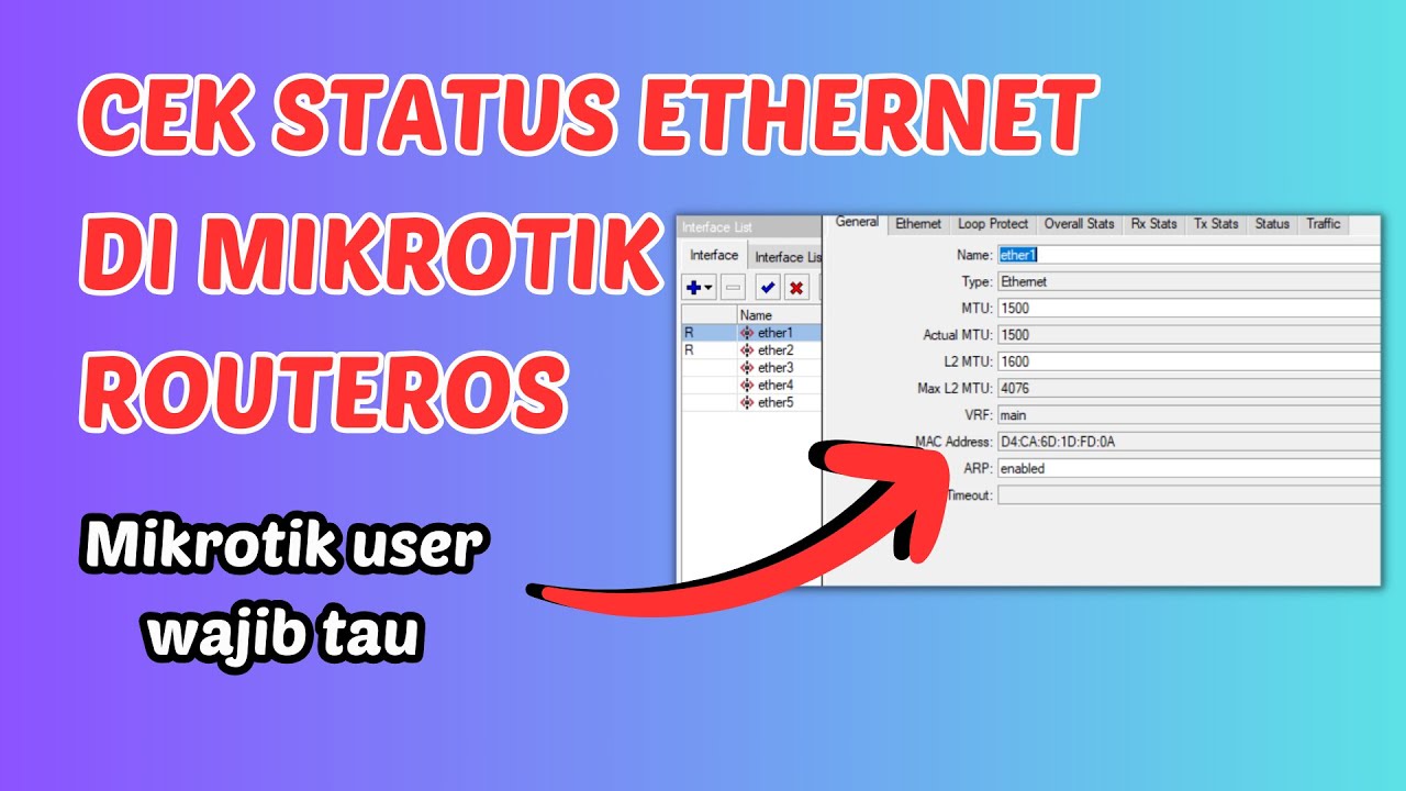 Tips Mengecek Ethernet Pada Mikrotik RouterOS - YouTube