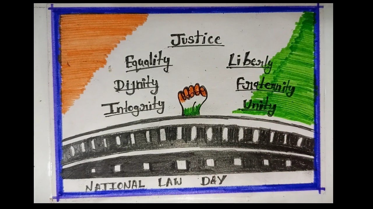 National Constitution Day Drawing/ Samvidhan Diwas Poster/ National Law ...